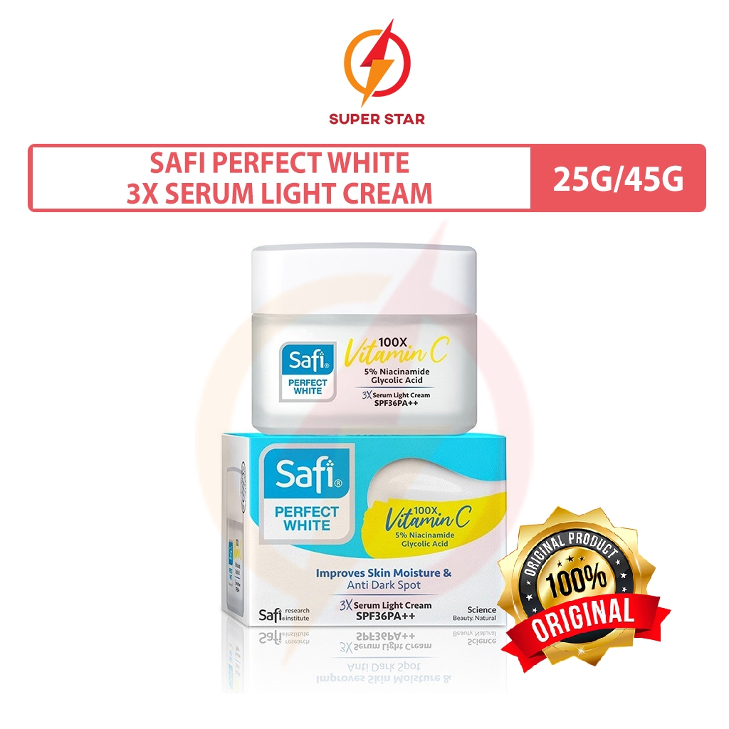 SAFI Perfect White 3X Serum Light Cream SPF36PA++ 25g / 45g | Shopee ...