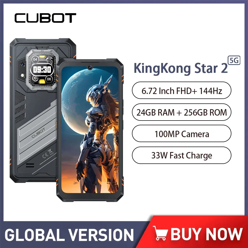 Cubot KingKong Star 2 Ultra-Slim Rugged Smartphone Dimensity 8200 5G 12GB+256GB 6.72-inch 144Hz ...