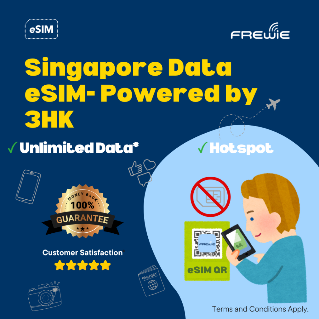 Singapore eSIM 15GB - 30GB for 30 Days Data Roaming | QR Code via Email - By 3HK | Shopee Malaysia