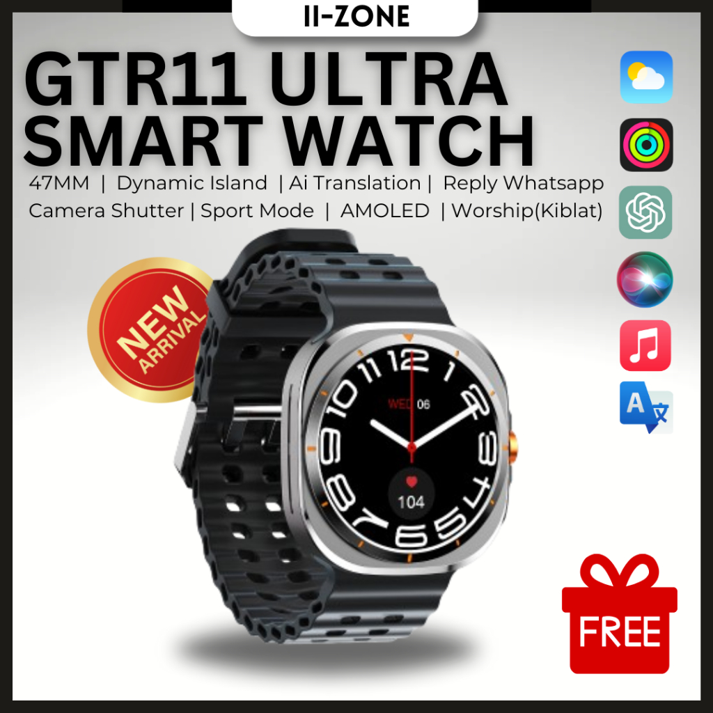 GTR11 Ultra Maxwear Smart Watch S Galaxy 47mm Amoled Display IP68 Water Proof Compass 3d Menu ...