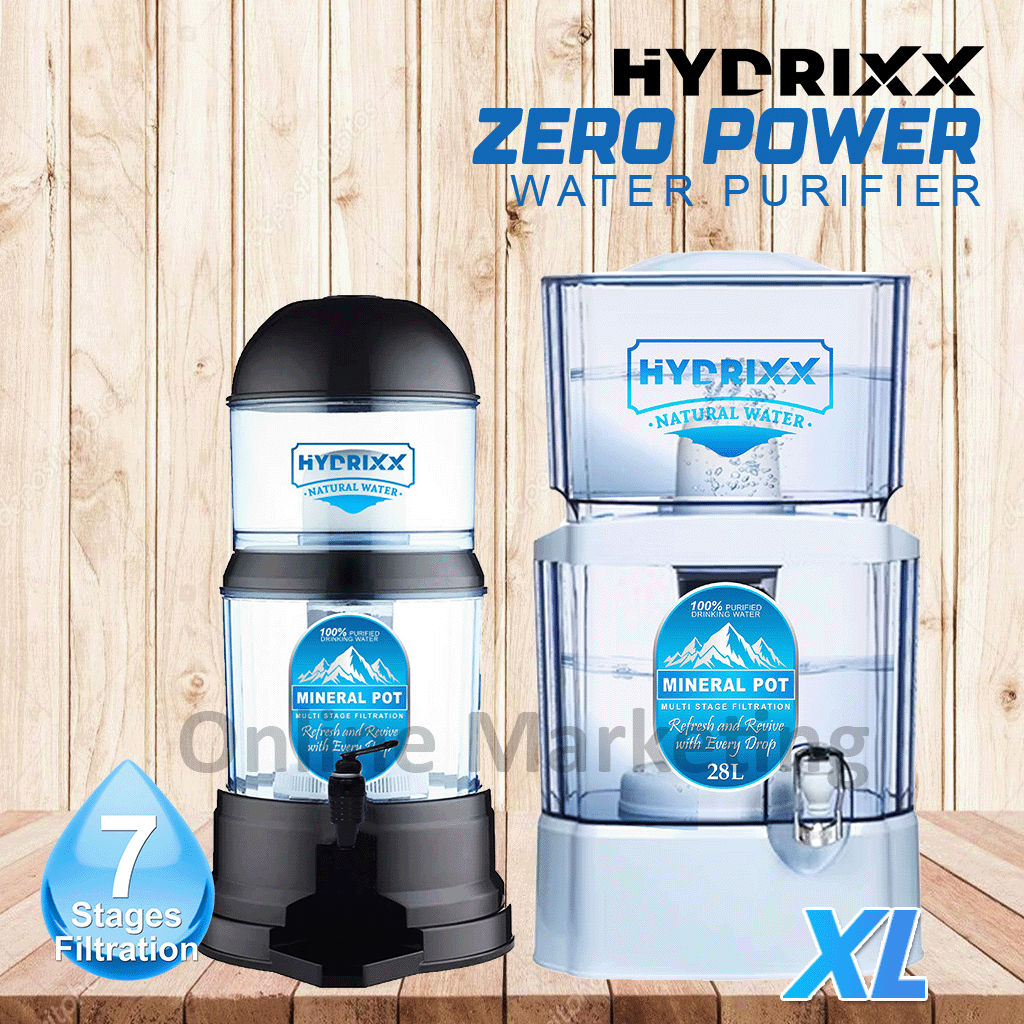 HYDRIXX 16L 28L Mineral Pot 7 Stages Water Filtration System Water ...