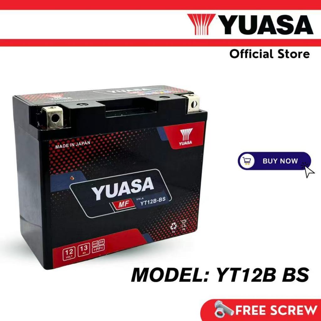 YT12B-BS BT12B MONFA YUASA BATTERY YAMAHA FZ6 XJ6 VMAX / KAWASAKI ...