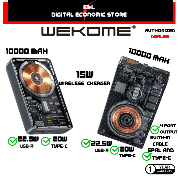 【1yr Warranty】 WEKOME WP 287 289 331 5000mAh 10000mAh Wireless Magnetic ...