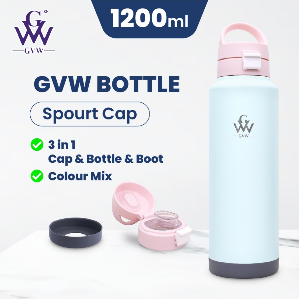 GVW Yan Bottle【1200ml】Water Bottle with Push Button Stainless Steel Thermos Bottle Insulated ...
