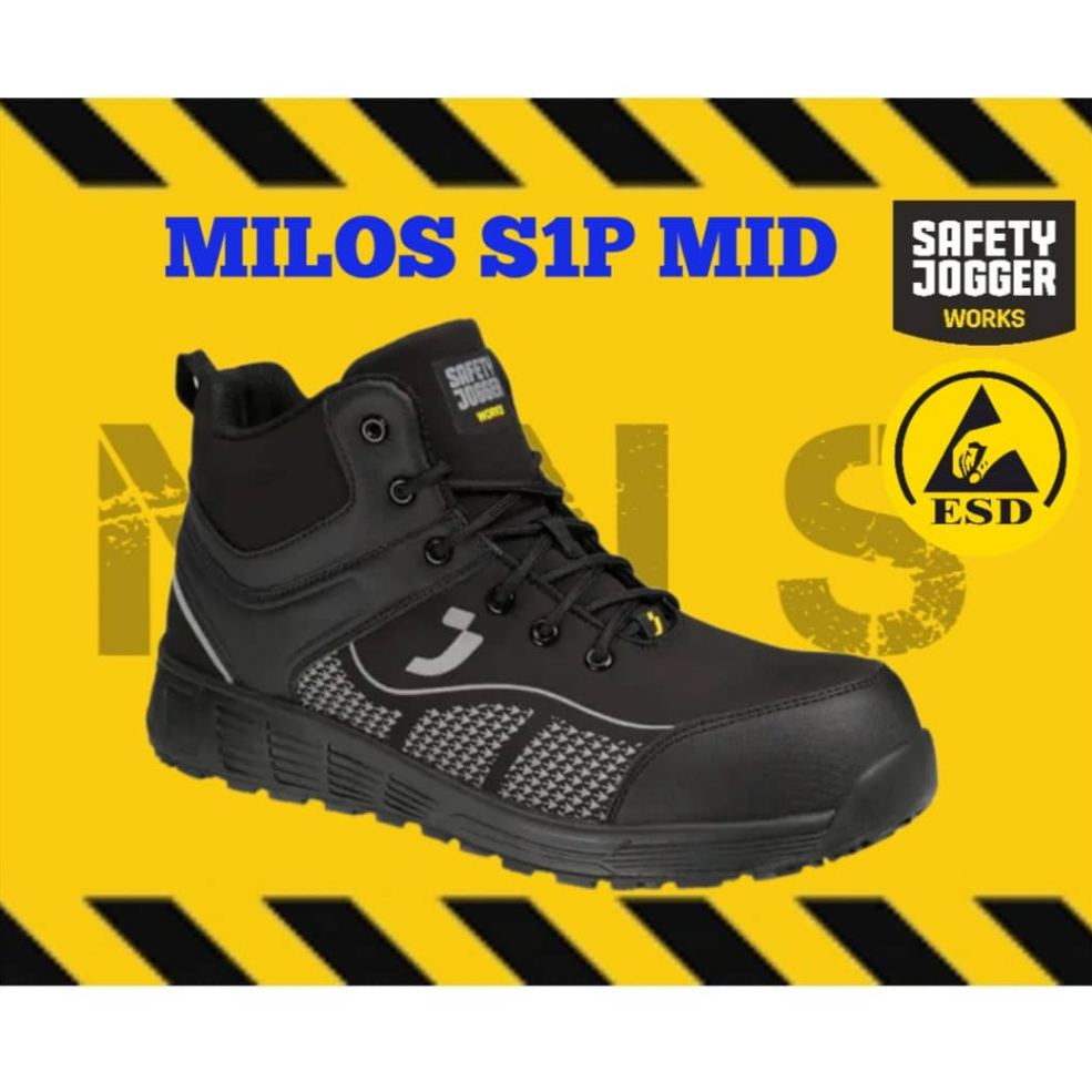 Safety Jogger MILOS S1P ESD (Mid-Cut) Safety Shoes [Kasut Keselamatan ...