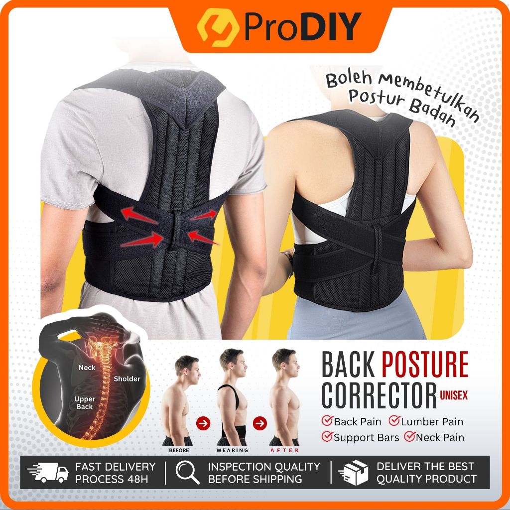 NY-48 UNISEX Posture Corrector Back Support Belt Back Posture ...