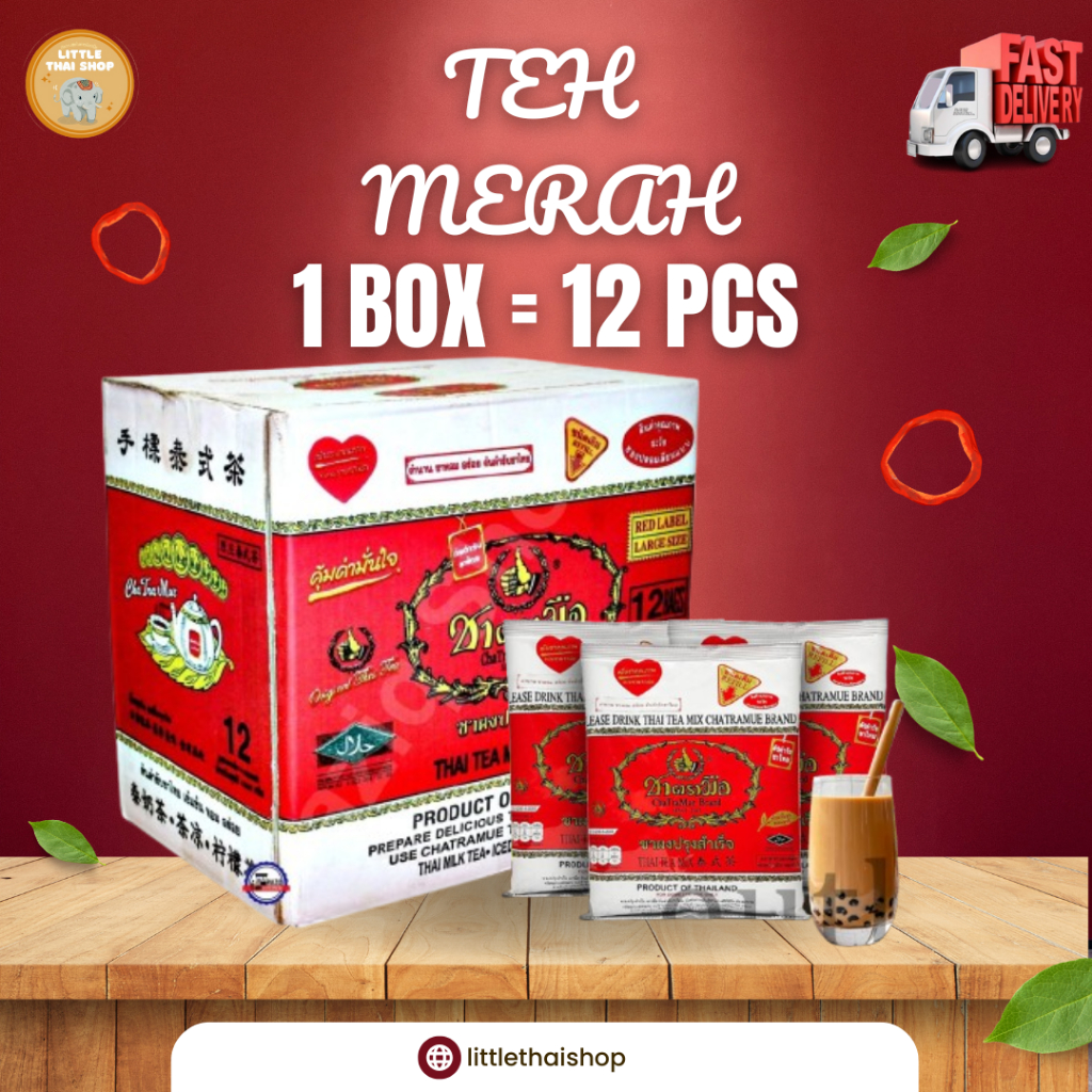 Red Tea Powder Teh Merah Serbuk Daun Original Thai ChaTraMue 400G PER ...