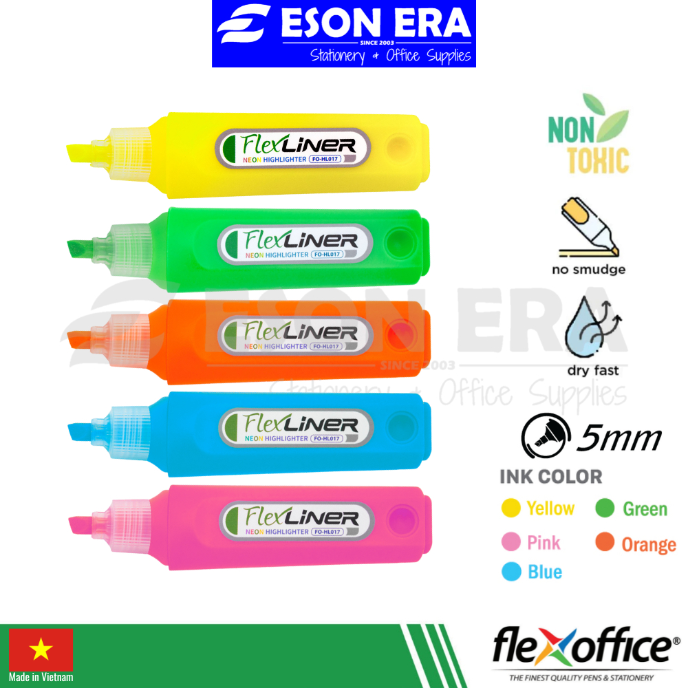 FlexOffice Flexliner FO-HL017 Super Fluorescent Highlighter Textliner ...