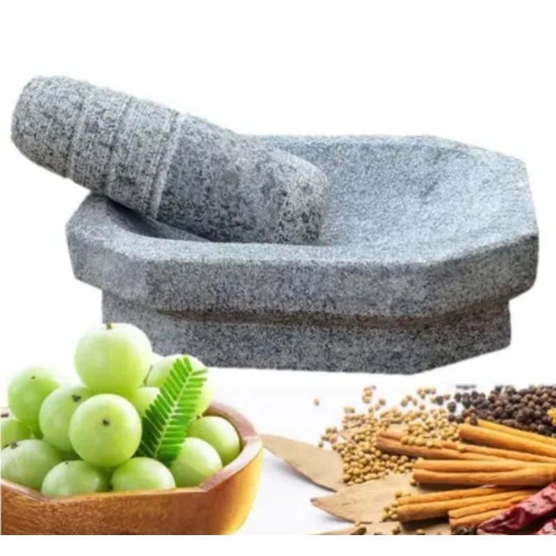 Heavy Duty Grinding Stone Mortar Pestle Set for Herbs,Stone Grinder ...