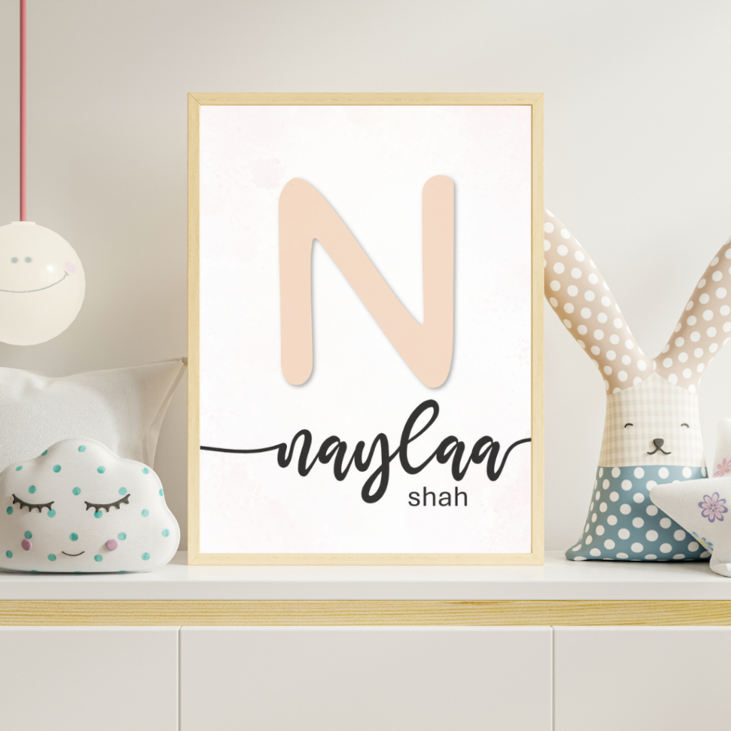 Custom Name Deco Minimalist Wall Art Frame Poster Deco Print - 21x30 cm ...