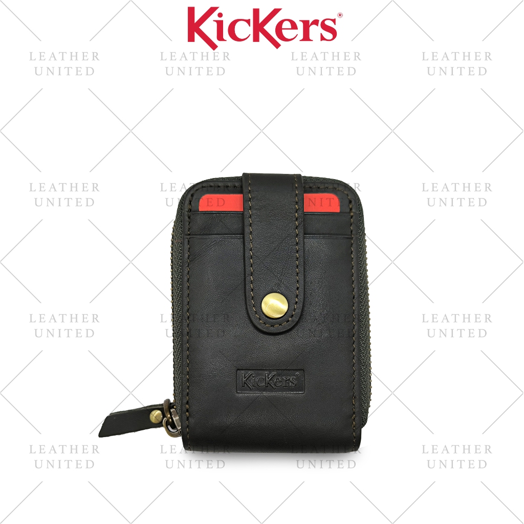 Kickers Genuine Full Grain Cowhide Leather Zipper Card Holder #KIC87261 ...