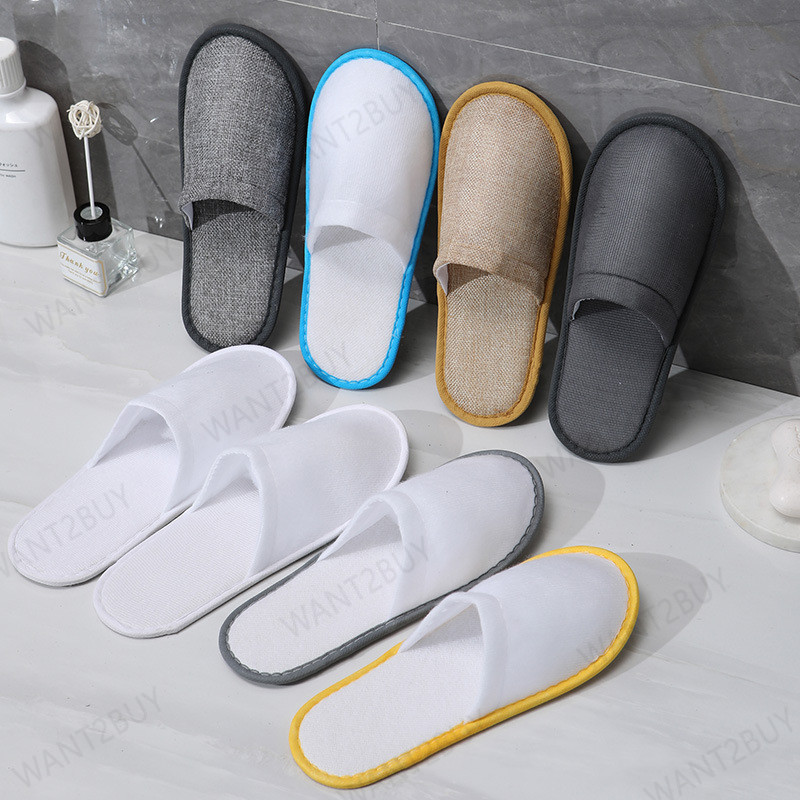 Spa Disposable Slippers Toe Towelling Hotel Guest Travel Unisex Shoe ...