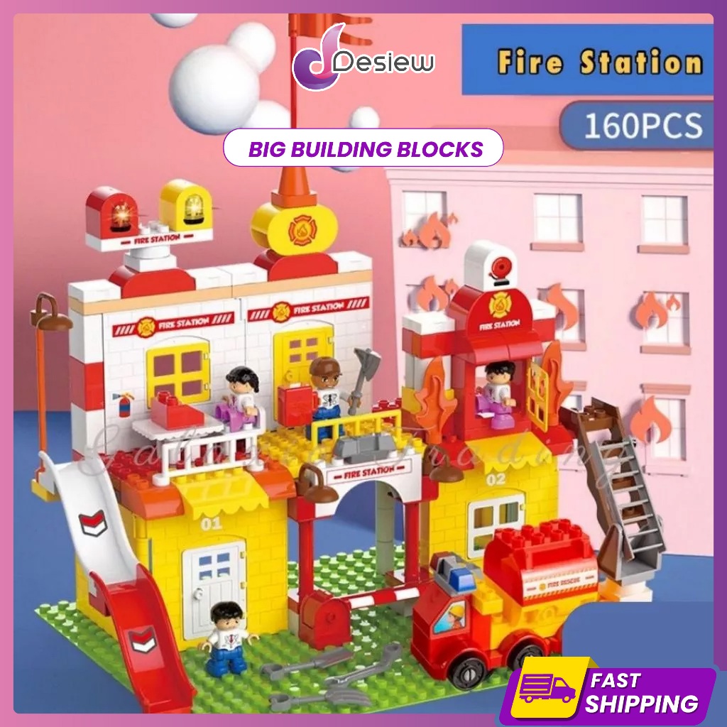 Big Building Blocks Police Station Dream Castle Construction For Kids ...
