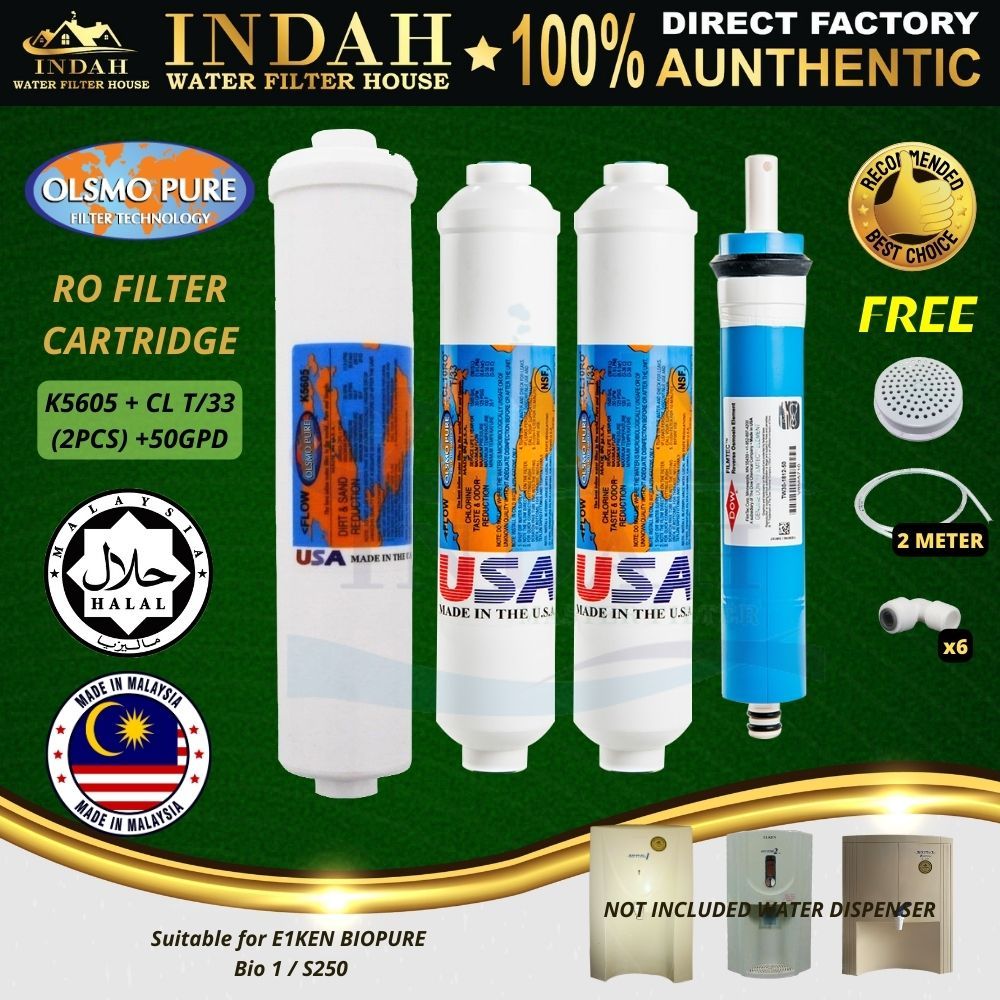 Elken Olsmopure RO Water Filter Cartridge Replacement for S250 / BIO ...