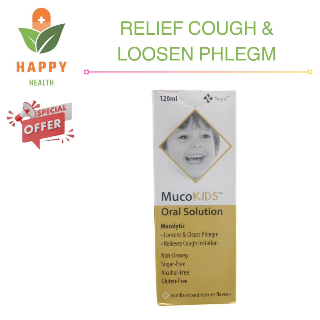 [ Exp 6/2026 ] XEPA Mucokids Oral Solution 120ML - Relief Cough ...