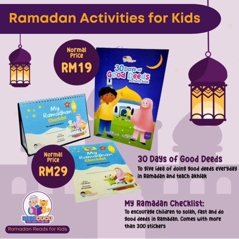 Combo My Ramadhan Checklist & 30 Days of Good Deeds for Kids (Ramadan ...