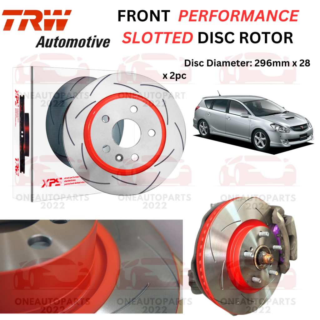 TRW XPS FRONT PERFORMANCE SLOTTED BRAKE DISC ROTOR TOYOTA CALDINA GT4 2 ...