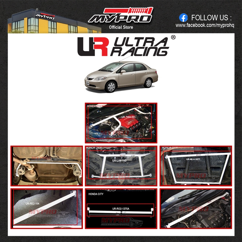 HONDA CITY (GD8) 1.5 '03-'08 (2WD) - 100%Original Ultra Racing Bar ...