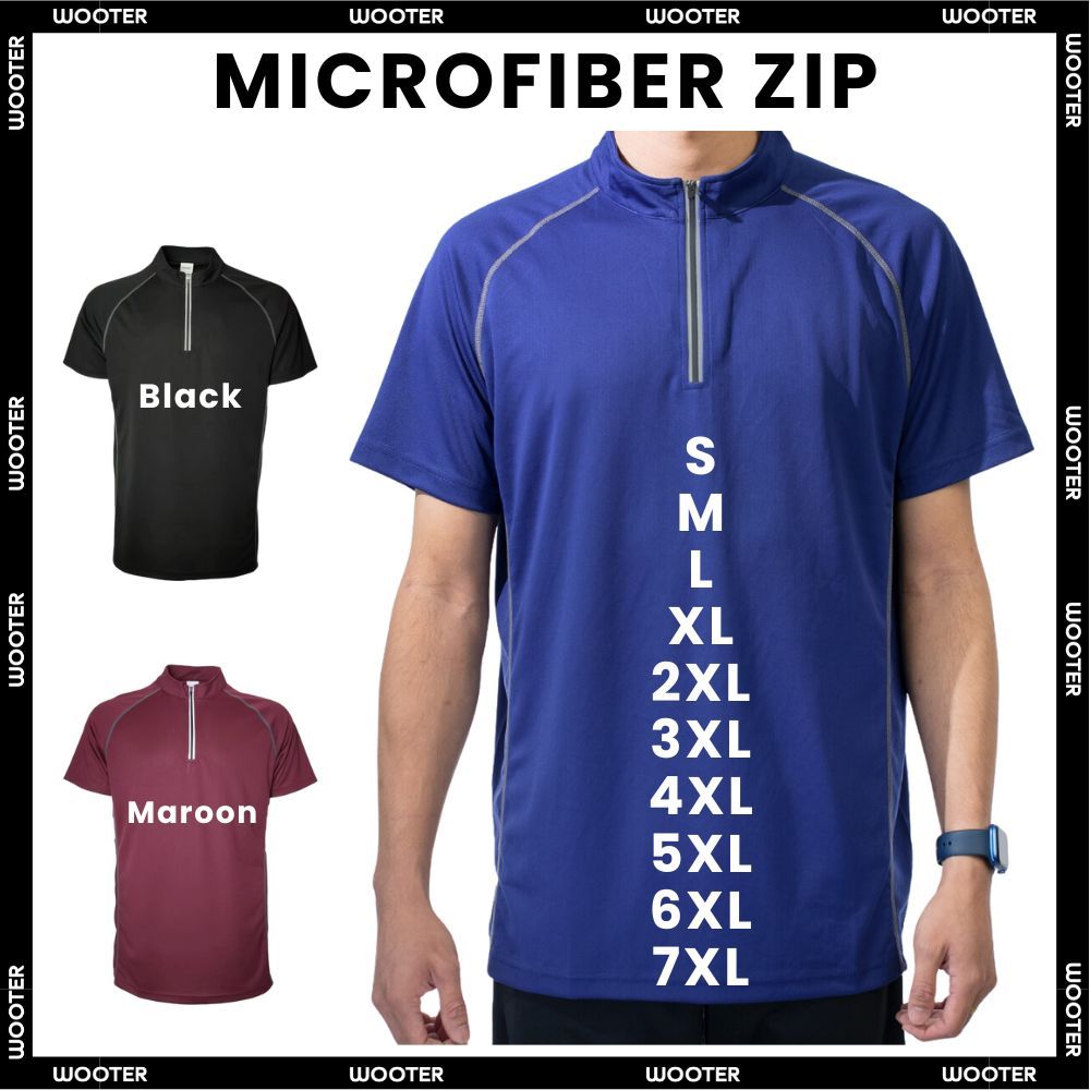 (CRAZY SALE) (S-7XL) Premium Microfiber Zip Collar Microfiber Stand ...