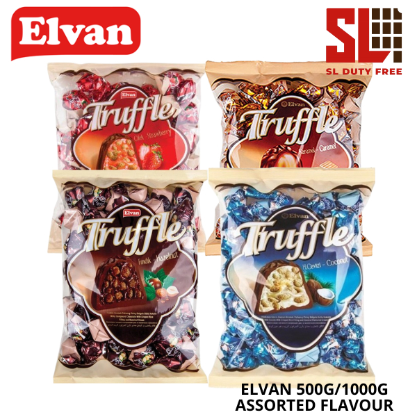 Elvan Truffle Chocolate Assorted Flavour 500G/1000G Coklat Viral Halal ...