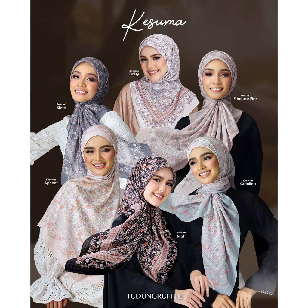 TUDUNG RUFFLE 2025 BLACK LABEL: KESUMA/MARYAM Bawal Cotton Voile (FREE ...