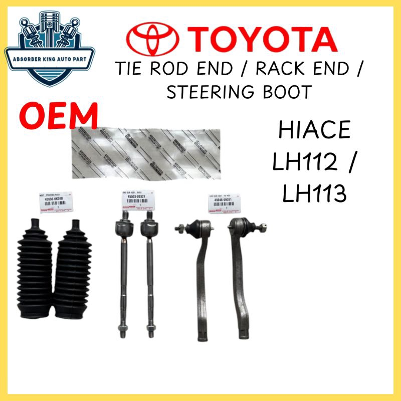 OEM TOYOTA HIACE LH112 / LH113 TIE ROD END/RACK END/STEERING BOOT ...