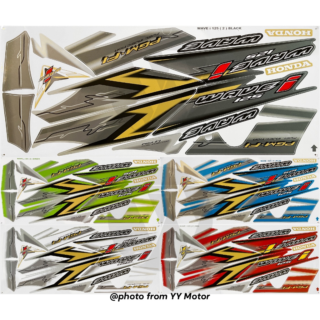 Honda wave 125i (2) siam thai design premium body cover sticker stripe ...