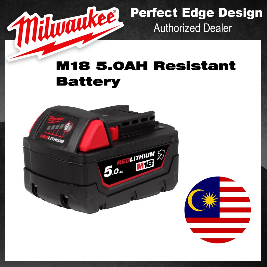 🔥 MILWAUKEE [M18 B5] M18™ 5.0Ah REDLITHIUM™-ION Battery | Shopee Malaysia