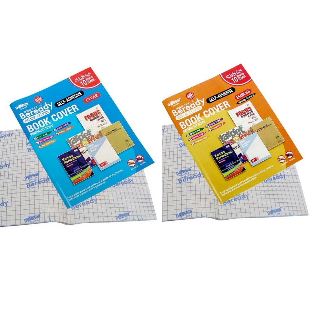 Dolphin Self Adhesive Book Cover / Book Wrapper / Pembalut Buku 10 ...