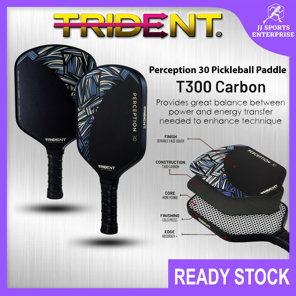 Trident Perception 30 Pickleball Paddle (Sand Grey) Intermediate Player ...