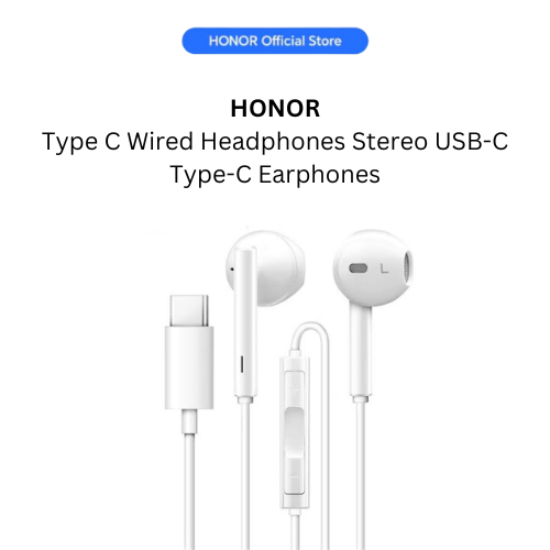 HONOR Type C Wired Earphone | USB-C Edition Stereo Bass Earphone ...