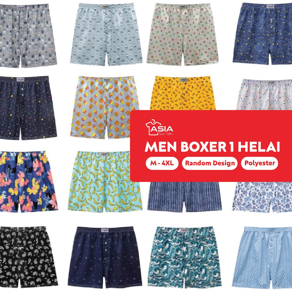 Men Boxer Lelaki Material Sejuk Seluar Dalam Lelaki 3PCS Man Boxer ...
