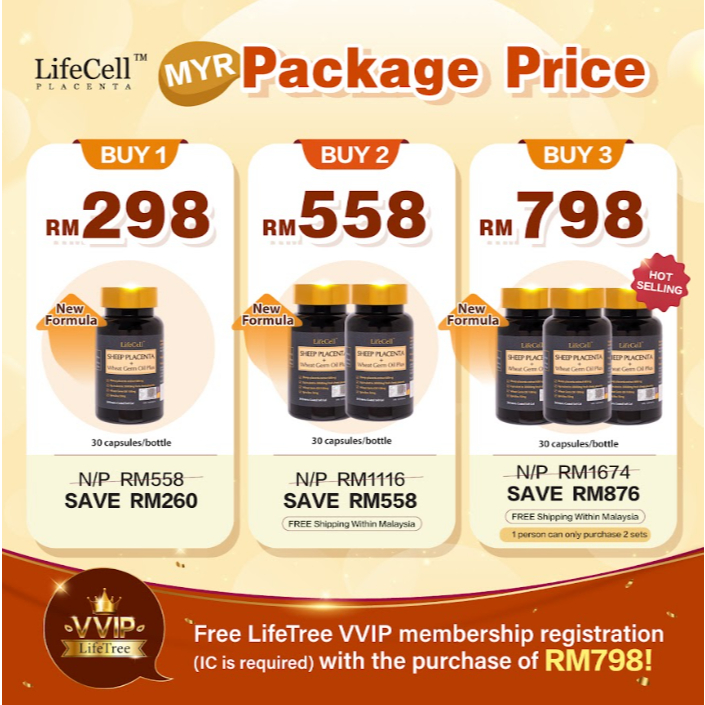 LifeCell Placenta™ The New And Upgraded Version Of Lifecell (30 Capsules/Bottles) | Shopee Malaysia