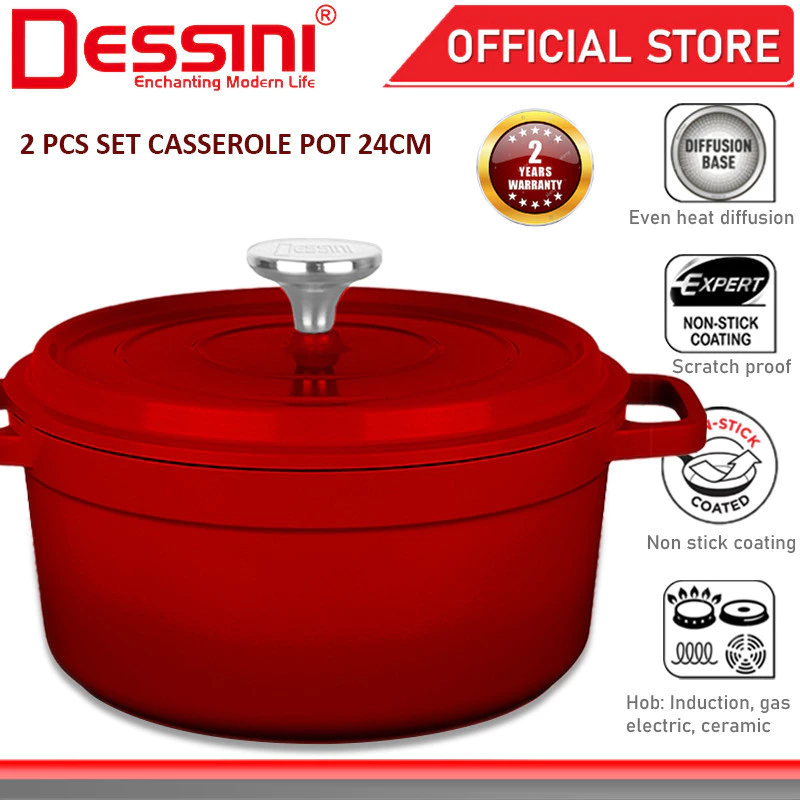 Die Cast Aluminium Non Stick Casserole Pot Bowl Deep Fry Pan Cookware ...