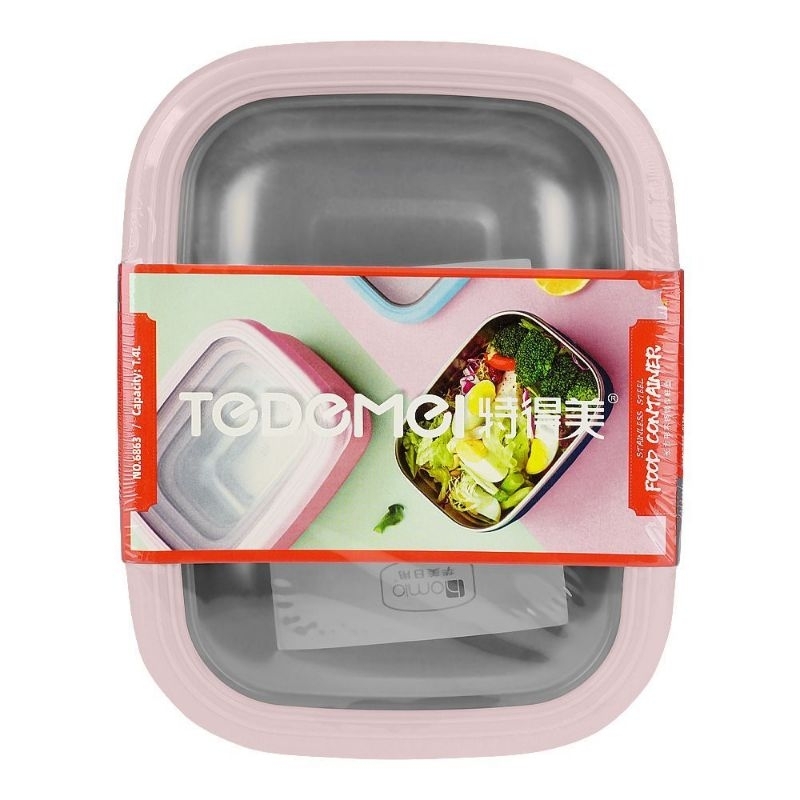 (TEDEMEI) Portable Stainless Steel Silicone Lunch Box Bento Food ...