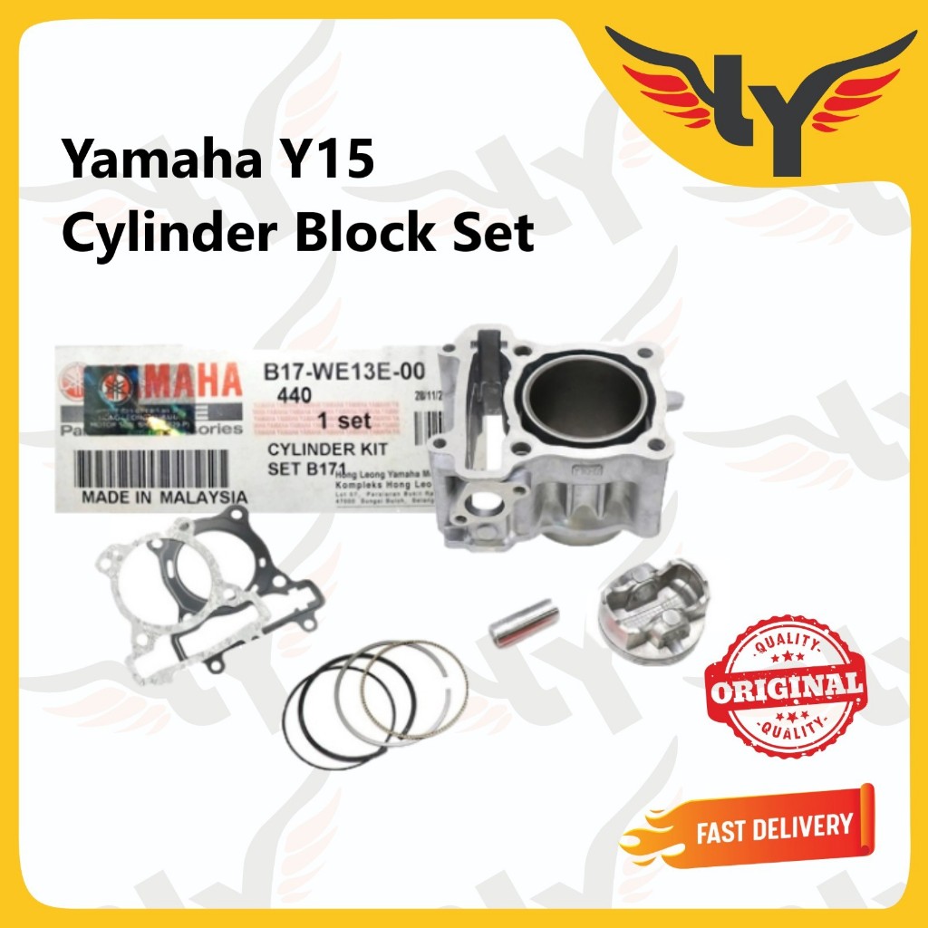 Yamaha Y15 Cylinder Block Set - B17-WE13E-10 (100% Original) | Shopee ...
