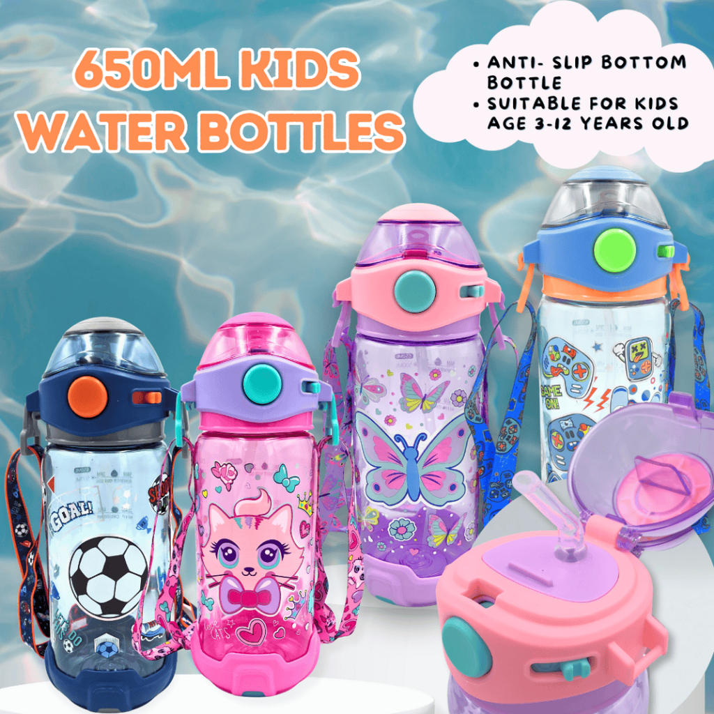 Lottie & Bo Kids 650ML Plastic Water Bottle BPA Free Botol Air Plastik Kanak-Kanak | Shopee Malaysia