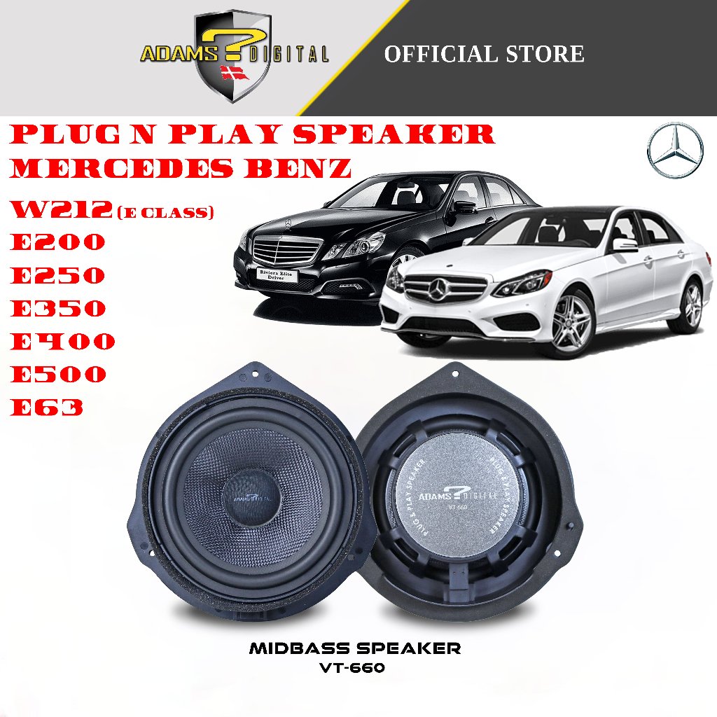 Adams Digital Mercedes Benz W212 E CLASS Plug and Play Midbass Speaker ...