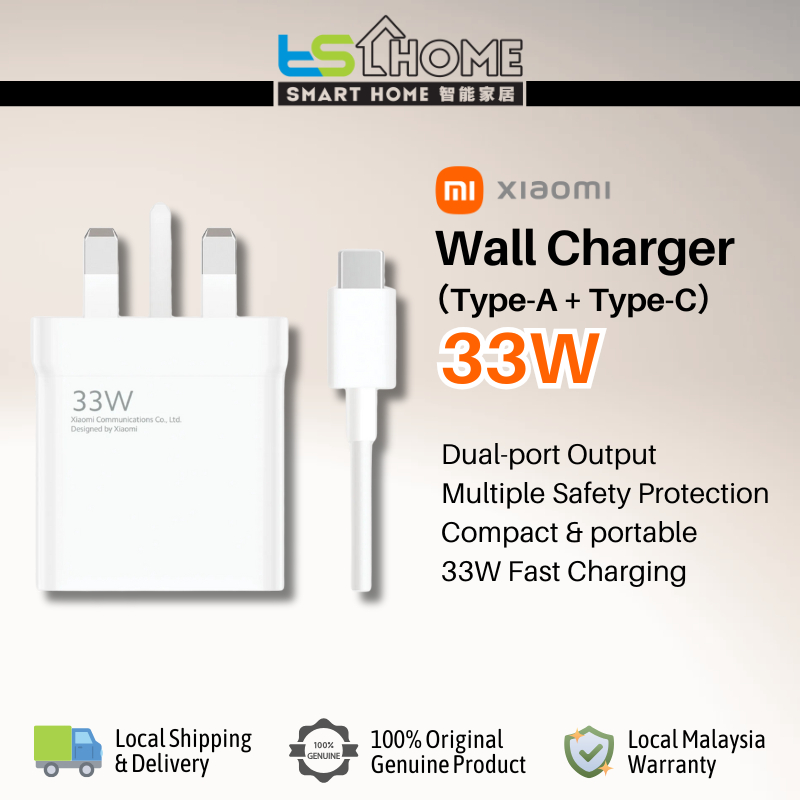 Xiaomi Mi 33W Wall Charger (Type-A + Type-C) | Shopee Malaysia