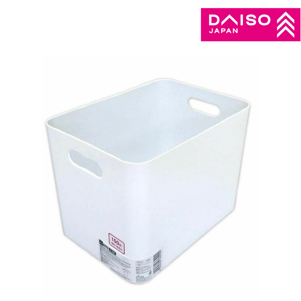 DAISO Stackable Storage Box (deep, white, 15.2cm x 21.5cm x 16.3cm ...
