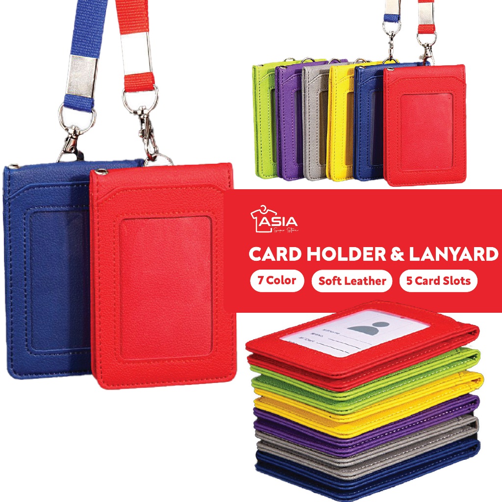 Lanyard Card Holder Wallet Double Layer Badge ID Card Holder Premium ...