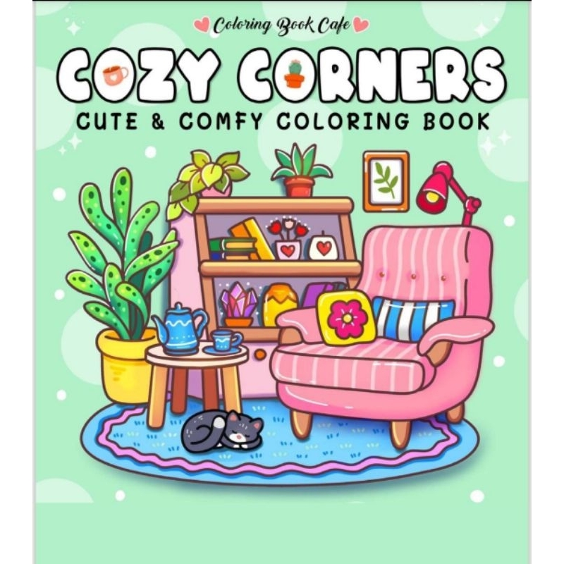 Cozy Corners Cute and Comfy Digital Coloring Page By Coloring Book Cafe ...