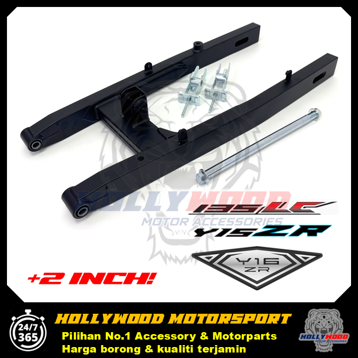 SWING ARM +2 INCH LC135 Y15 Y16 STANDARD CUTTING + ARM BUSH + WHEEL ...