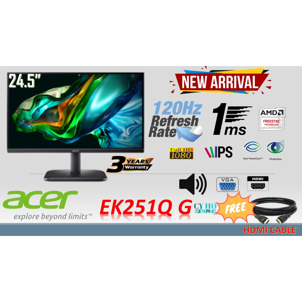 ACER EK251Q P6 - 24.5" / EK241Y P6 - 23.8: LED-backlit Monitor - FULL ...