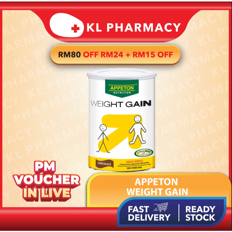 APPETON Weight Gain Powder Adult 900g (CHOCOLATE / VANILLA) /Junior 450g | Shopee Malaysia
