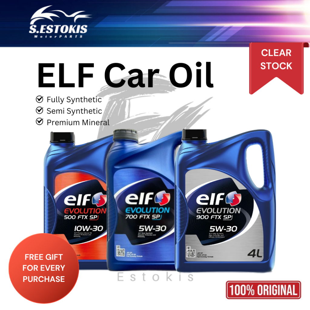ELF Car Engine Oil Minyak Enjin Kereta Fully Semi Synthetic Premium ...