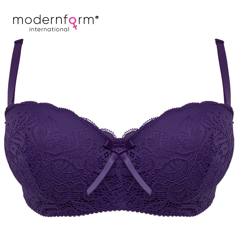 Modernform (P1148) Women Floral Lace Design Padded Underwire Half Push Up Bra Cup C | Shopee ...