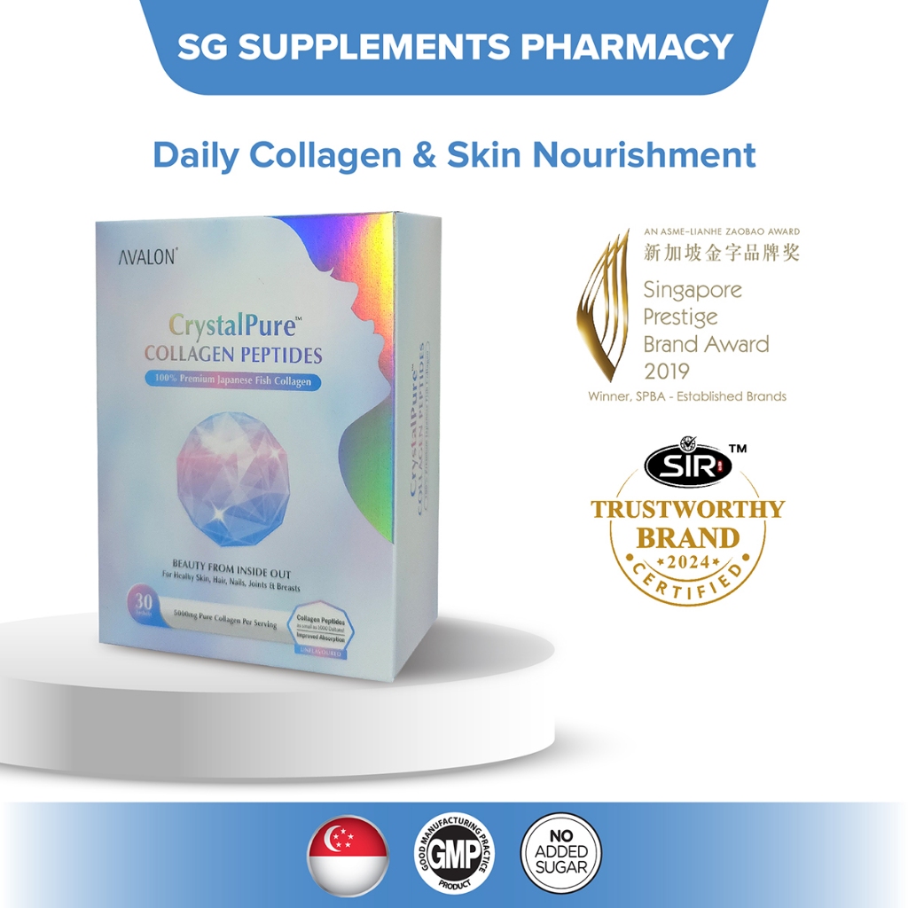 AVALON Crystal Pure Fish Collagen Powder 30s 新加坡纯鱼胶原蛋白肽粉剂 *Kolagen Ikan ...
