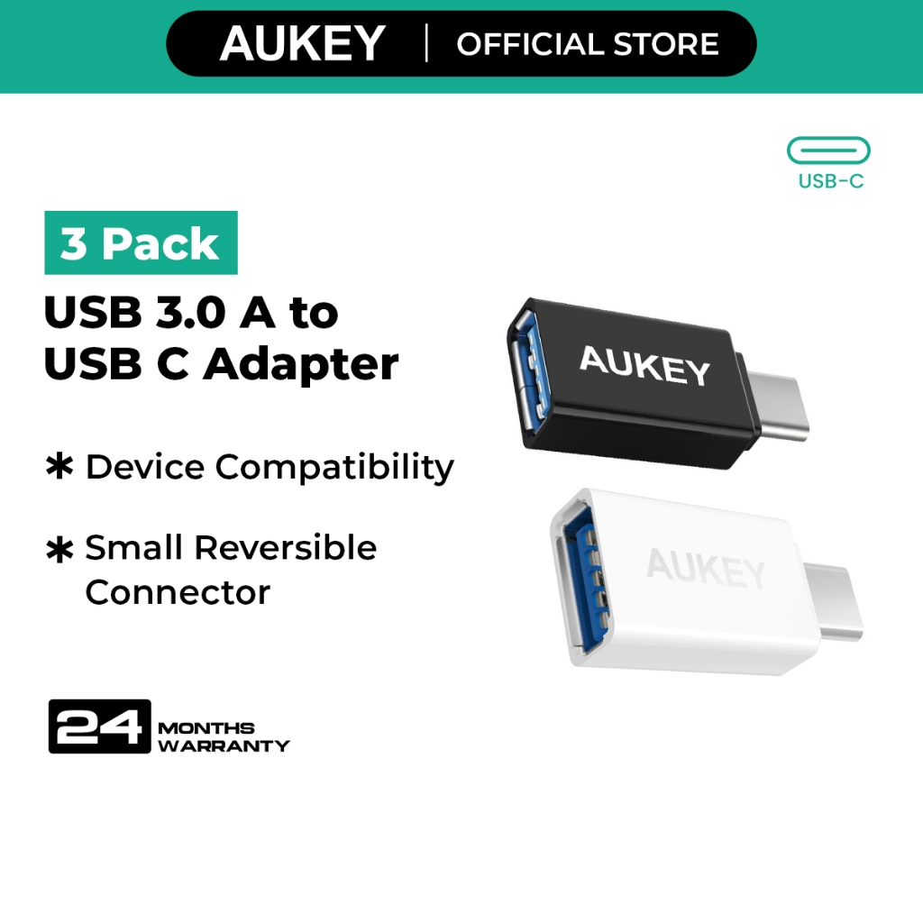 Aukey CB-A1 USB 3.0 A to C Adapter (2 Packs) | Shopee Malaysia