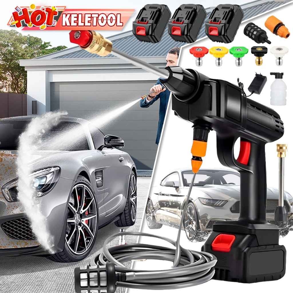 Portable High Pressure Cleaner Water Jet Car Wash Floor Tiles Spray Gun Mesin Cuci Kereta Car ...